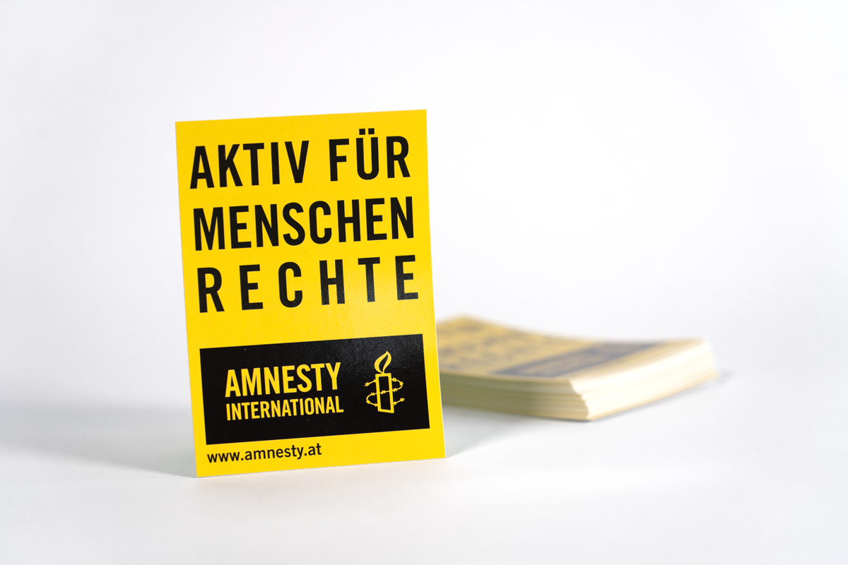 Sticker Aktiv für Menschenrechte | Amnesty International Österreich