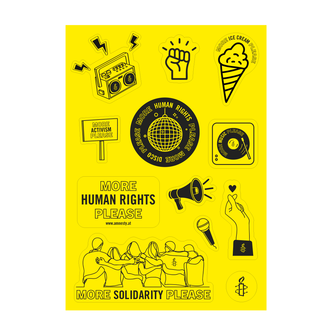 Sticker-Set: More Human Rights Please (10er Pack) | Amnesty ...